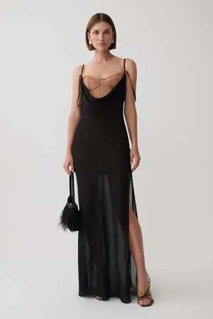 Meshki Alexandra Layered Chiffon Maxi Dress