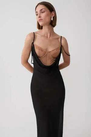 Meshki Alexandra Layered Chiffon Maxi Dress