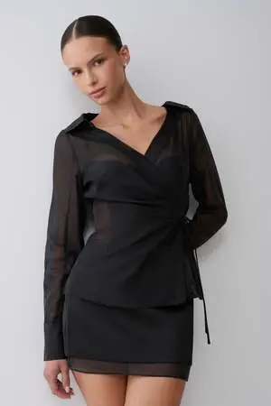 Meshki Frankie Satin Mini Skirt