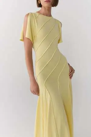 Meshki Lani Asymmetrical Knit Midi Dress