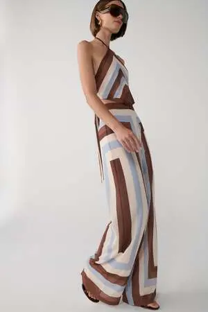 Meshki Rachel Chiffon Straight Leg Pants