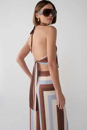 Meshki Thea Halter Chiffon Sleeveless Top