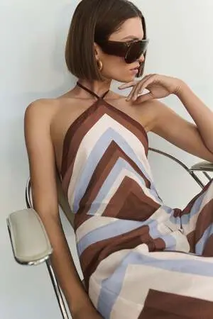 Meshki Thea Halter Chiffon Sleeveless Top