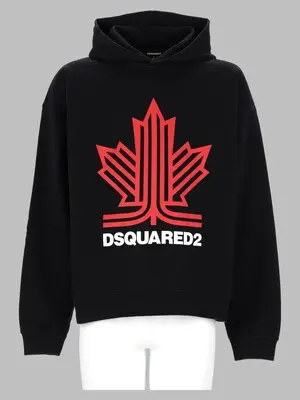 Dsquared2 Felpa Con Stampa E Cappuccio