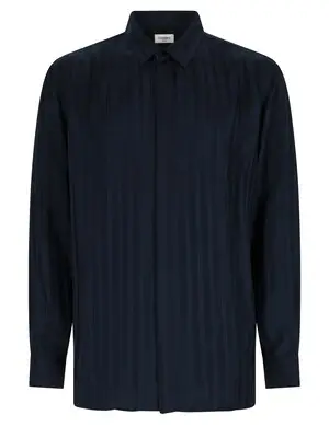 Saint Laurent Camicia In Viscosa A Righe - Blue