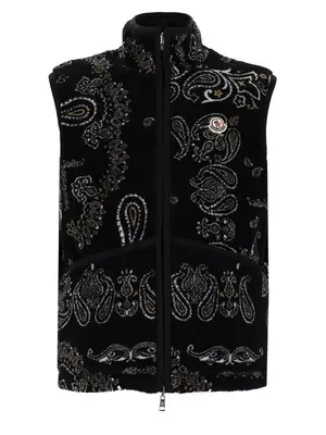 Moncler Gilet Reversibile Effetto Teddy Con Stampa Paisley