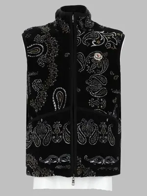 Moncler Gilet Reversibile Effetto Teddy Con Stampa Paisley