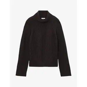 REISS Brielle Cable-knit Wool And Cashmere-jumper - Neutral