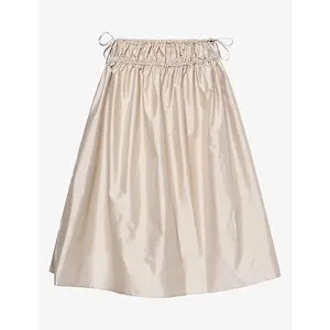 ST. AGNI Paper Taffeta Silk-blend Midi Skirt - Fog