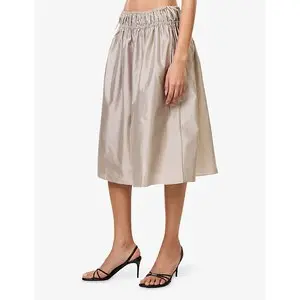 ST. AGNI Paper Taffeta Silk-blend Midi Skirt