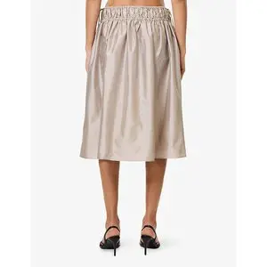 ST. AGNI Paper Taffeta Silk-blend Midi Skirt