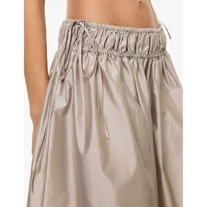 ST. AGNI Paper Taffeta Silk-blend Midi Skirt