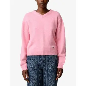 Claudie Pierlot Detachable-collar Relaxed-fit Wool Jumper