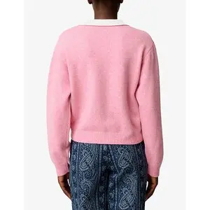 Claudie Pierlot Detachable-collar Relaxed-fit Wool Jumper