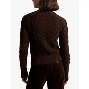 Polo Ralph Lauren Logo-embroidered Cable-knit Wool-cashmere Blend Cardigan