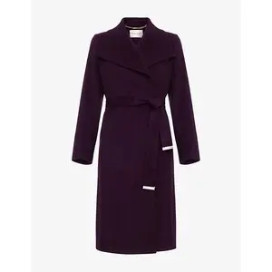 PHASE EIGHT Nicci Belted-waist Wool-blend Coat - Purple