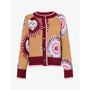 NEVER FULLY DRESSED Heart Cheryl Knitted Cardigan - Camel