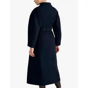 PHASE EIGHT Mollie Funnel-neck Long Wool-blend Coat