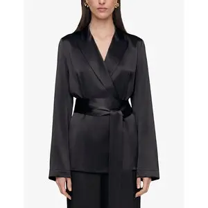 JOSEPH Archer Peak-lapel Silk-satin Jacket