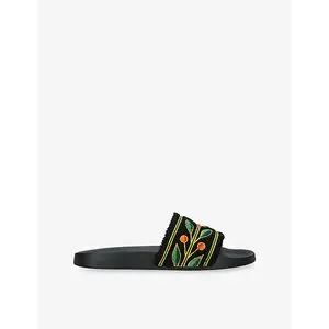 Casablanca Embroidered Terry Sliders - Black/comb