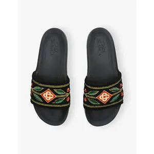 Casablanca Embroidered Terry Sliders