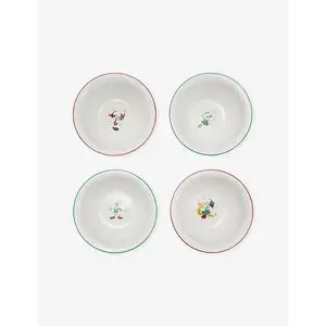 THE DISNEY STORE AT SELFRIDGES Mickey Christmas Stoneware Bowls Set Of Four - Multi-coloured