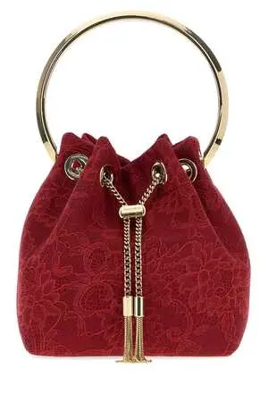 JIMMY CHOO Bon Bon Mini Leather Handbag - Ruby Red/light Gold