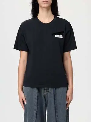 MAISON MARGIELA Cotton T-shirt With Numeric Logo - Black