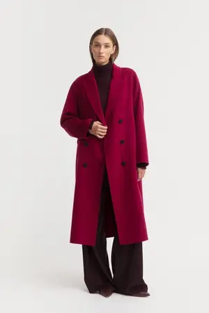 Iris Von Arnim Doubleface Coat Devara - Ruby