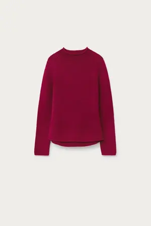 Iris Von Arnim Cashmere Sweater Zimara Plain Knit - Ruby Sw