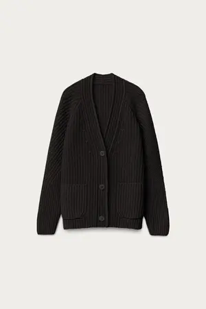 Iris Von Arnim Stonewashed Cashmere Cardigan Georgiana - Black