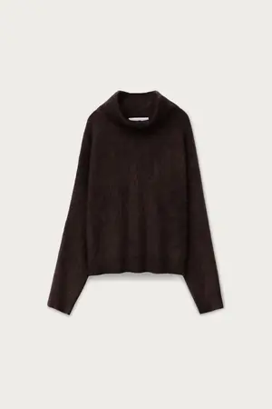Iris Von Arnim Brushed Cashmere Sweater Embla - Chocolate