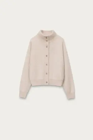 Iris Von Arnim Brushed Cashmere Cardigan Dabina - Alabaster