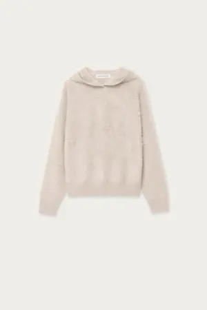 Iris Von Arnim Brushed Cashmere Sweater Dabora - Alabaster
