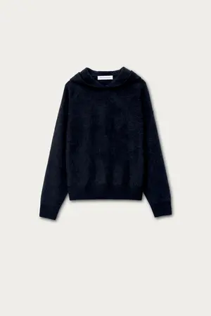 Iris Von Arnim Brushed Cashmere Sweater Dabora - Navy