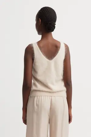 Iris Von Arnim Brushed Cashmere Sweater Kala - Alabaster