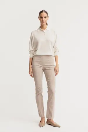 Iris Von Arnim Leather Trousers Philine - Alabaster