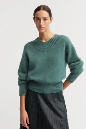 Iris Von Arnim Cashmere-silk Sweater Kendra - Fern