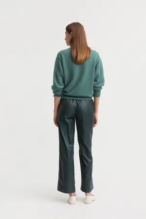 Iris Von Arnim Leather Trousers Padmara - Pine Green