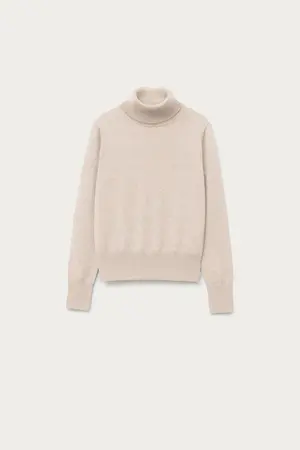 Iris Von Arnim Cashmere-silk Sweater Neris Turtle - Alabaster