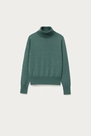 Iris Von Arnim Cashmere-silk Sweater Neris Turtle - Fern