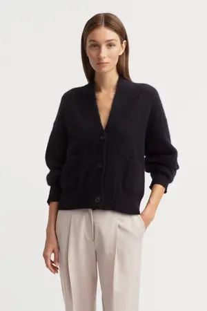 Iris Von Arnim Cashmere-silk Cardigan Kristana - Navy