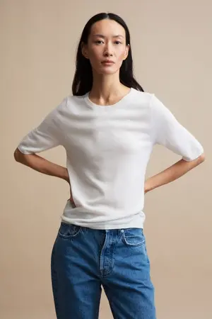 Iris Von Arnim Superfine Cashmere T-shirt Lily - Off White