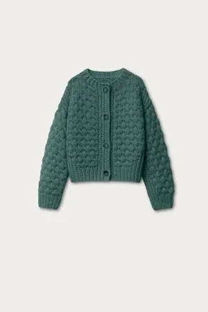 Iris Von Arnim Handknit Cardigan Lioma - Fern