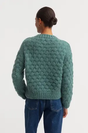 Iris Von Arnim Handknit Cardigan Lioma - Fern