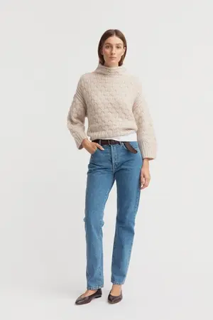 Iris Von Arnim Handknit Sweater Lunara - Alabaster