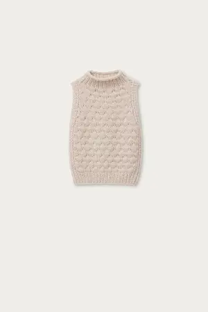 Iris Von Arnim Handknit Top Lysia - Alabaster