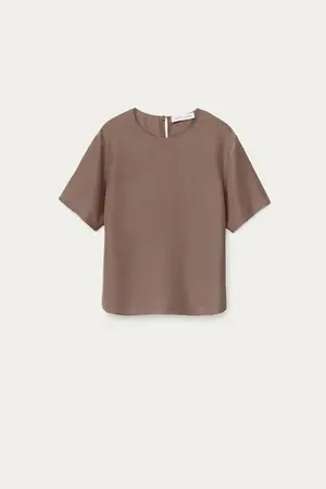 Iris Von Arnim Silk Top Narcissa - Taupe