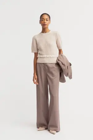 Iris Von Arnim Cashmere Sweater Pica Fringes - Alabaster