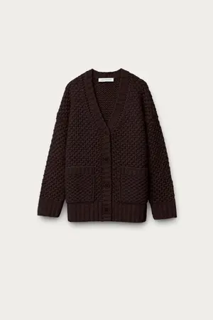 Iris Von Arnim Cashmere-silk Cardigan Avelaura - Chocolate